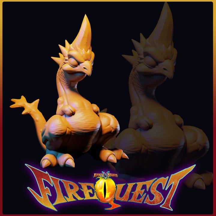 3D Printable Crystal Lizard, Fire Quest Miniature - Pre-Supported by Epics N Stuffs